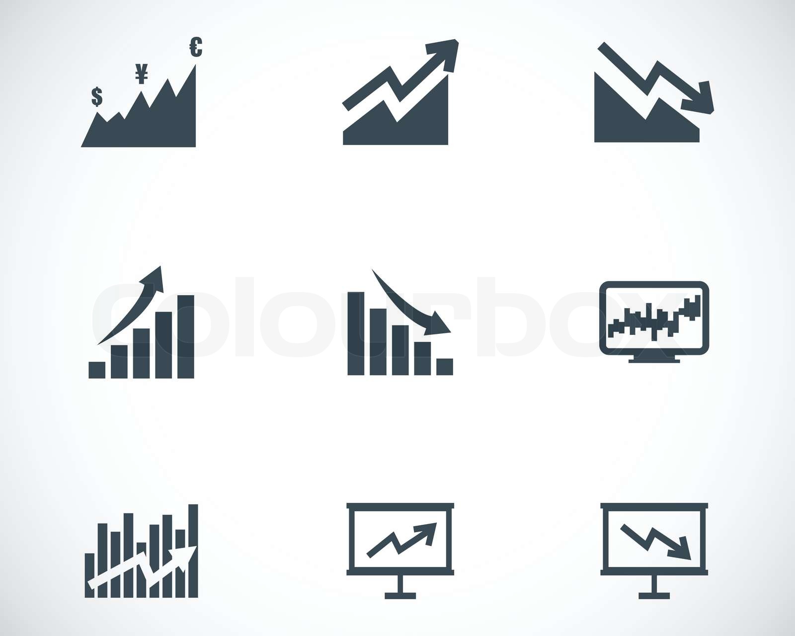 Vektor schwarz wirtschaftlichen Icons set | Stock-Vektor | Colourbox