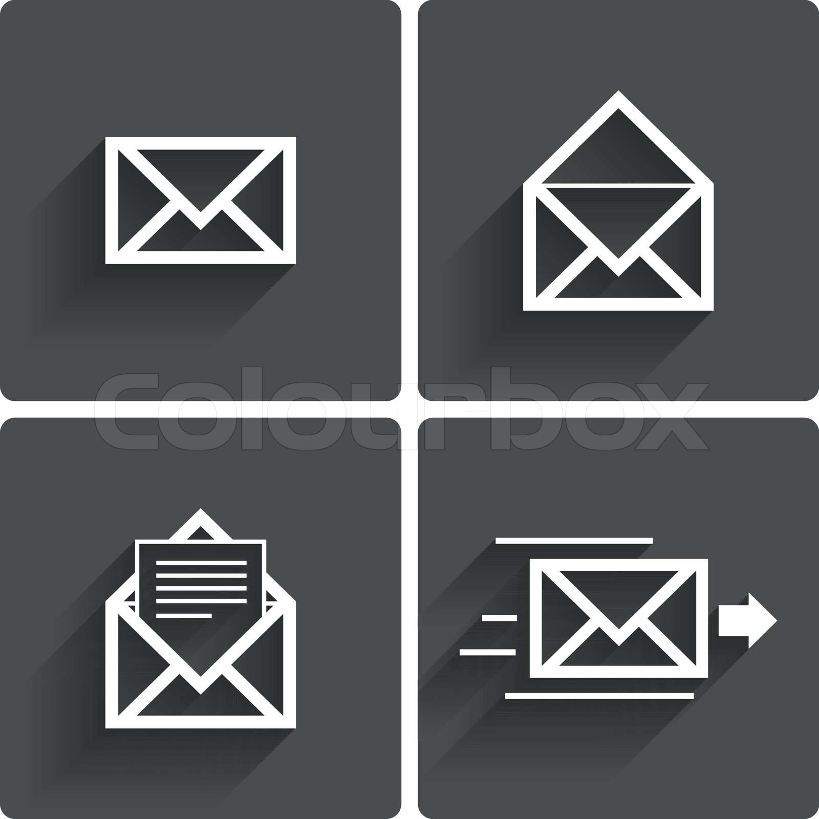 Mail-Symbole. Post Lieferung Zeichen. Brief Umschlag | Stock-Vektor ...