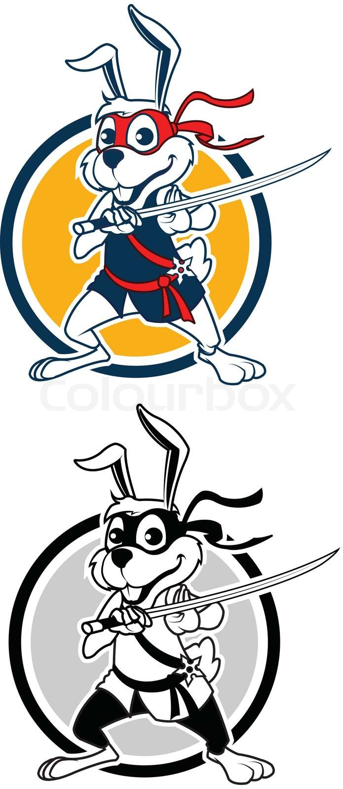 Ninja Rabbit Logo Mascot | Stock vector | Colourbox