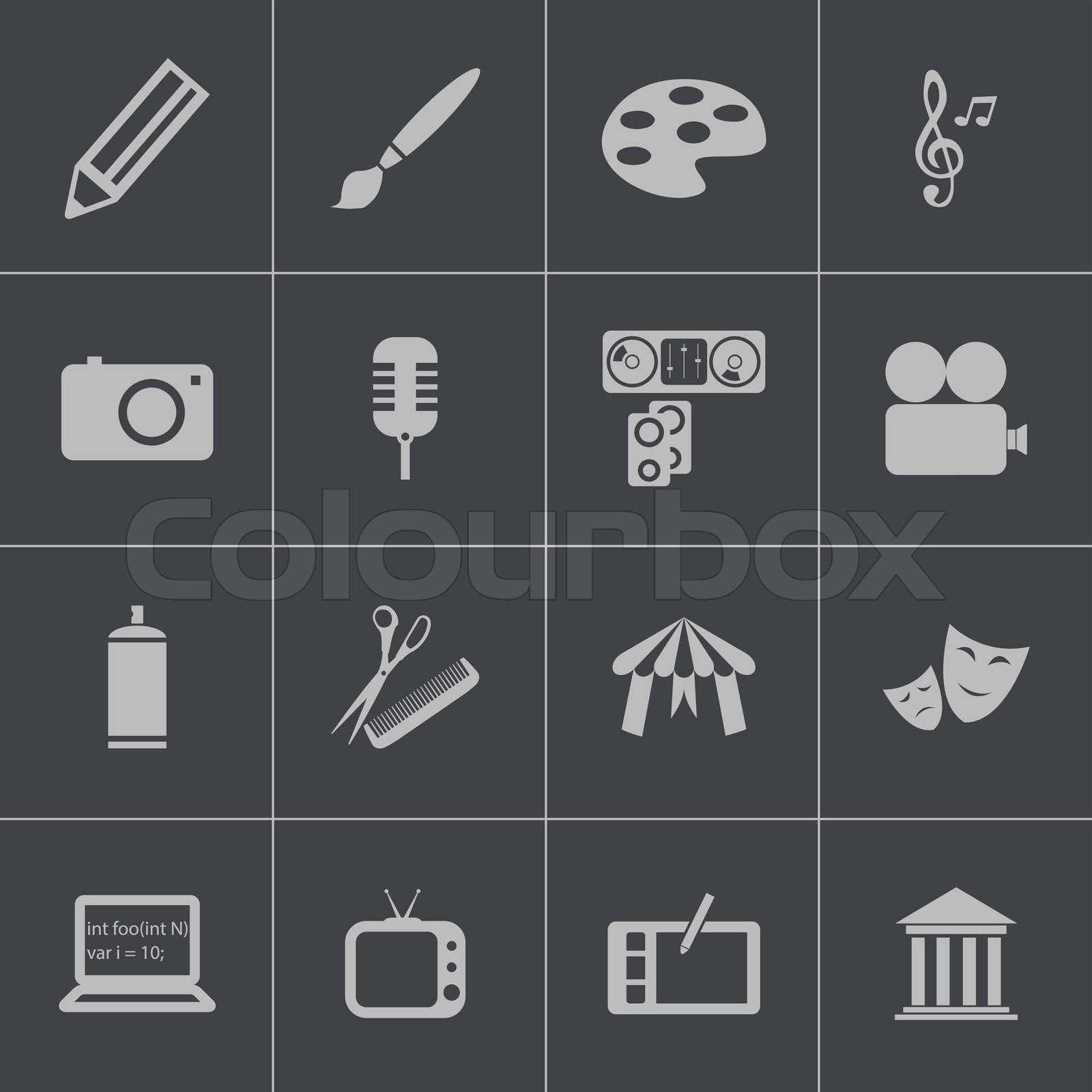 Vektor schwarze Kunst Icons set | Stock-Vektor | Colourbox