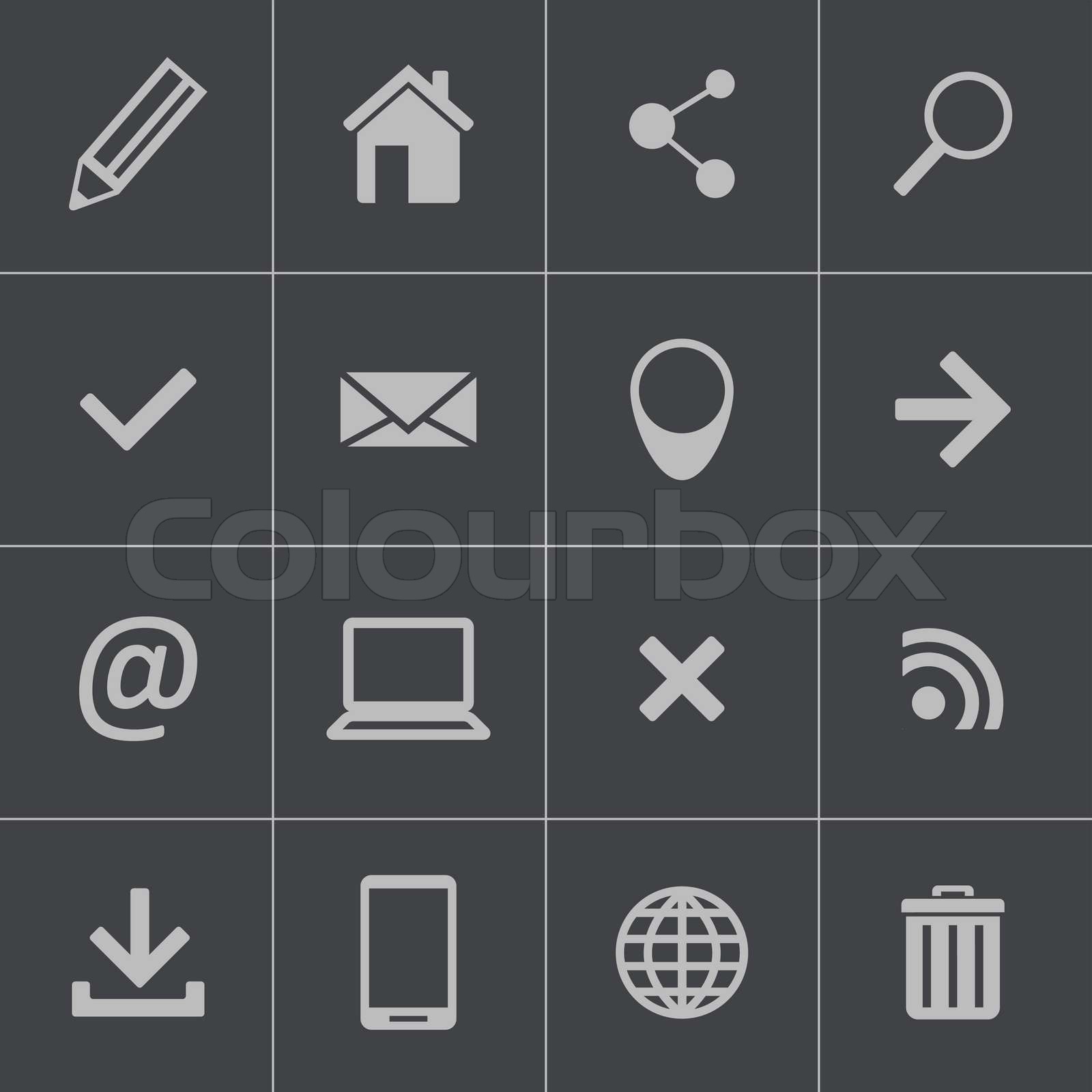 Websitenutzung und der Internetnutzung Symbole | Stock-Vektor | Colourbox