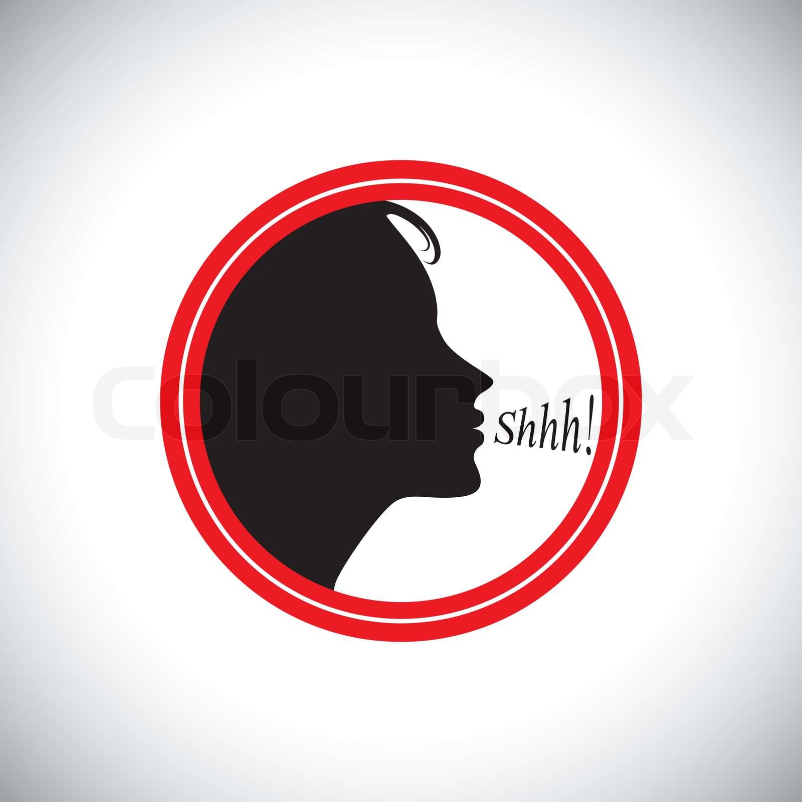 young woman saying shh to silence other people's noise - concept vector ...