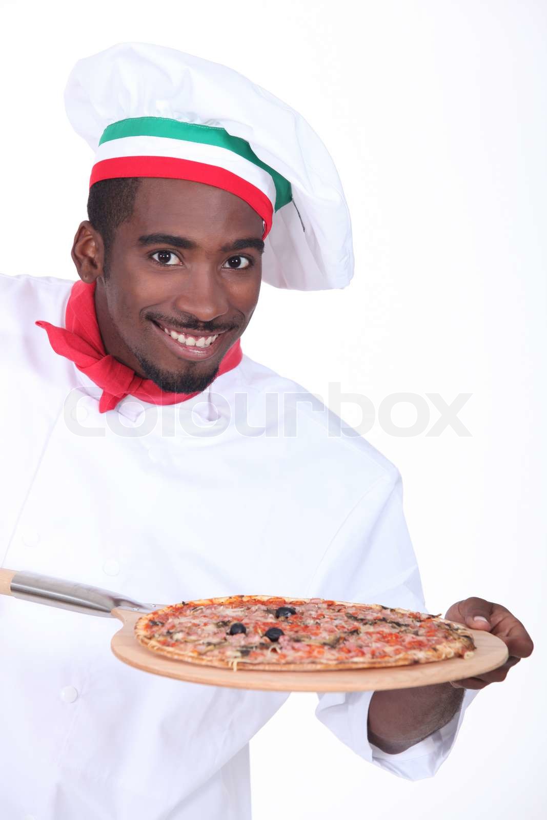 Chef with pizza | Stock image | Colourbox