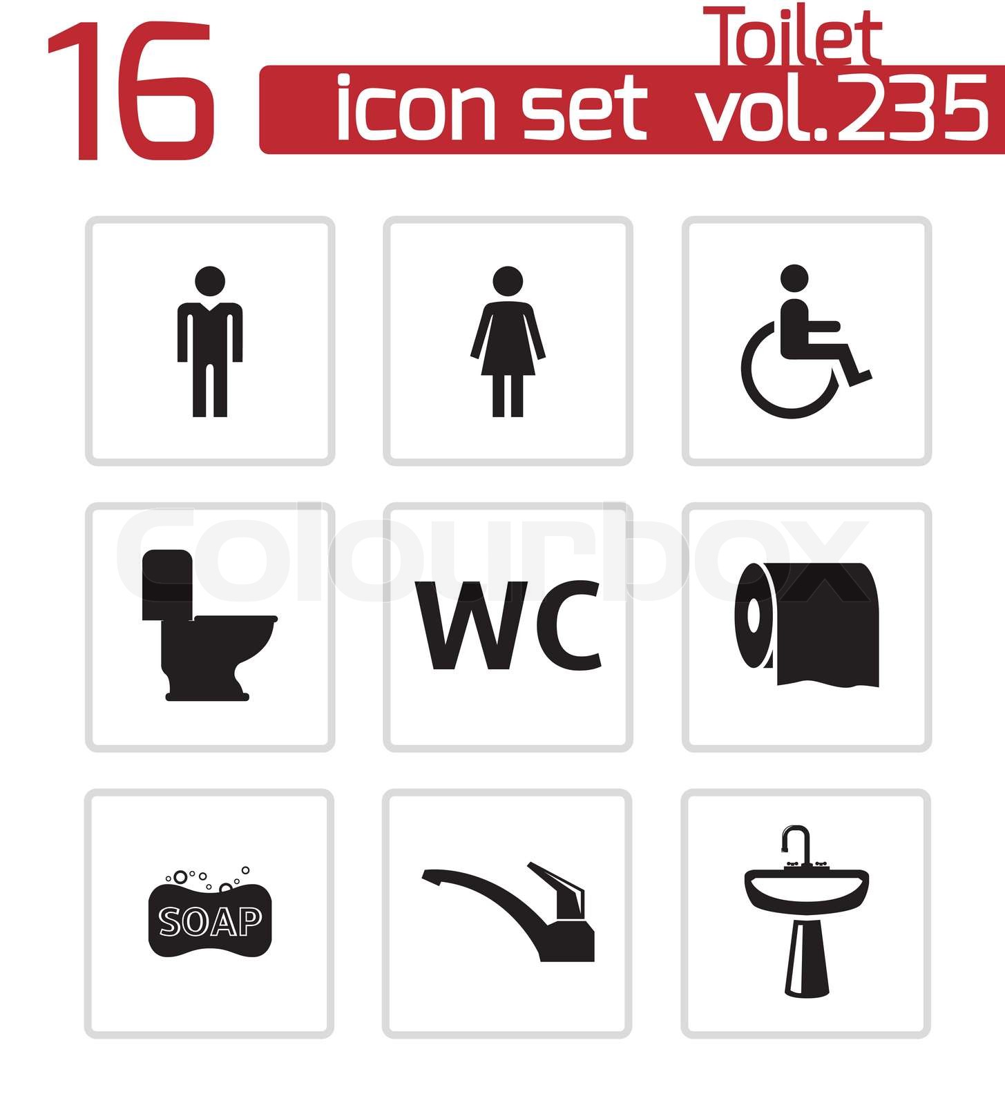 Vektor schwarz WC Icons set | Stock-Vektor | Colourbox