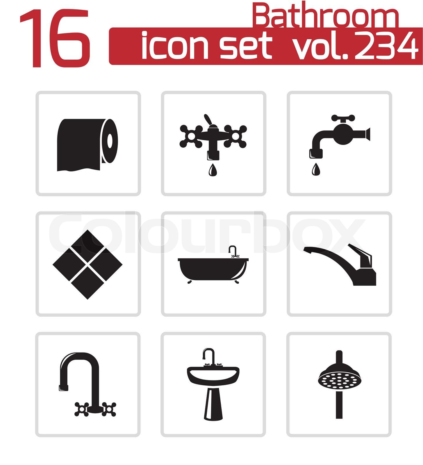 Vektor schwarz Bad Icons set | Stock-Vektor | Colourbox