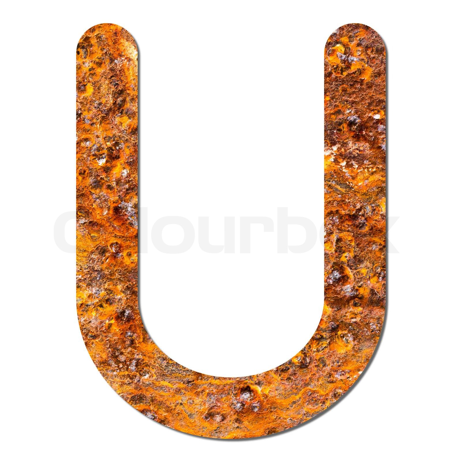 Font rusty steel texture alphabet U | Stock image | Colourbox