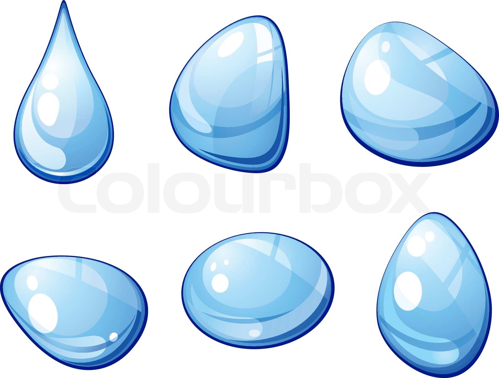 blau Wassertropfen Satz | Stock-Vektor | Colourbox