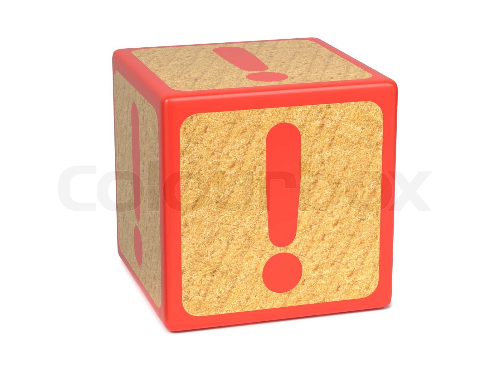 Exclamation Mark - Childrens Alphabet Block. | Stock image | Colourbox