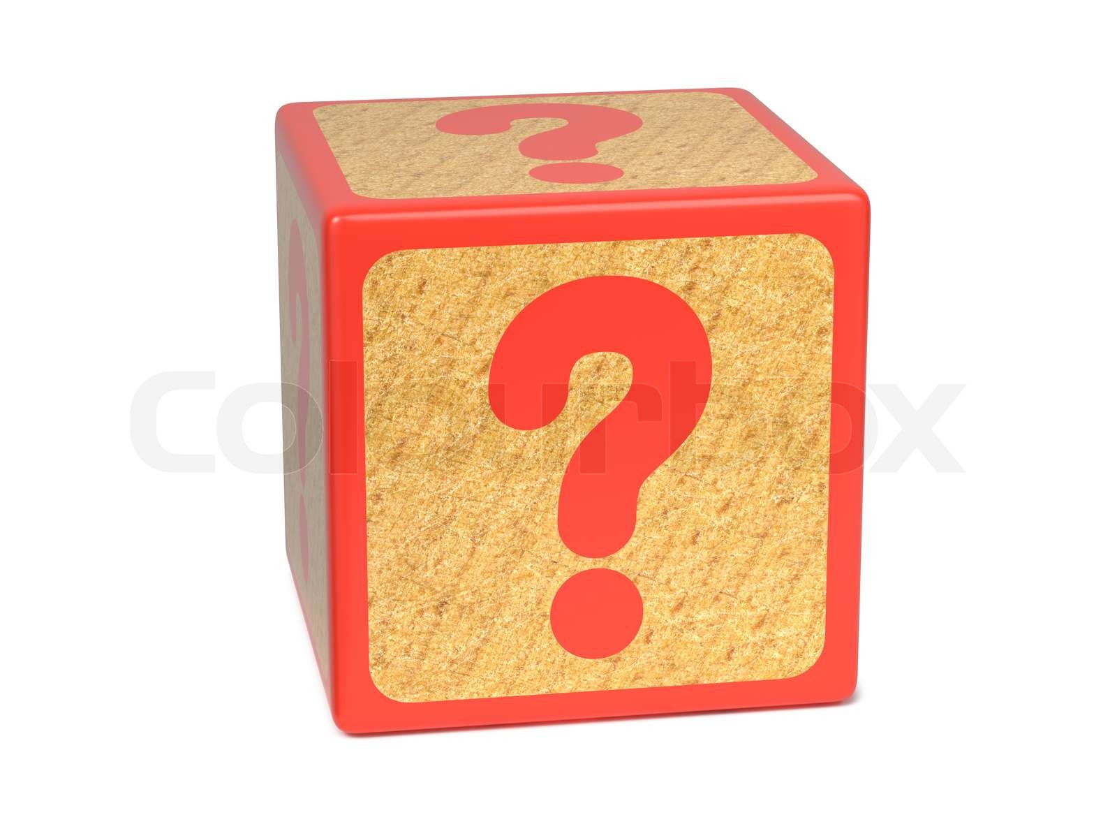 Question Mark - Childrens Alphabet Block. | Stock image | Colourbox