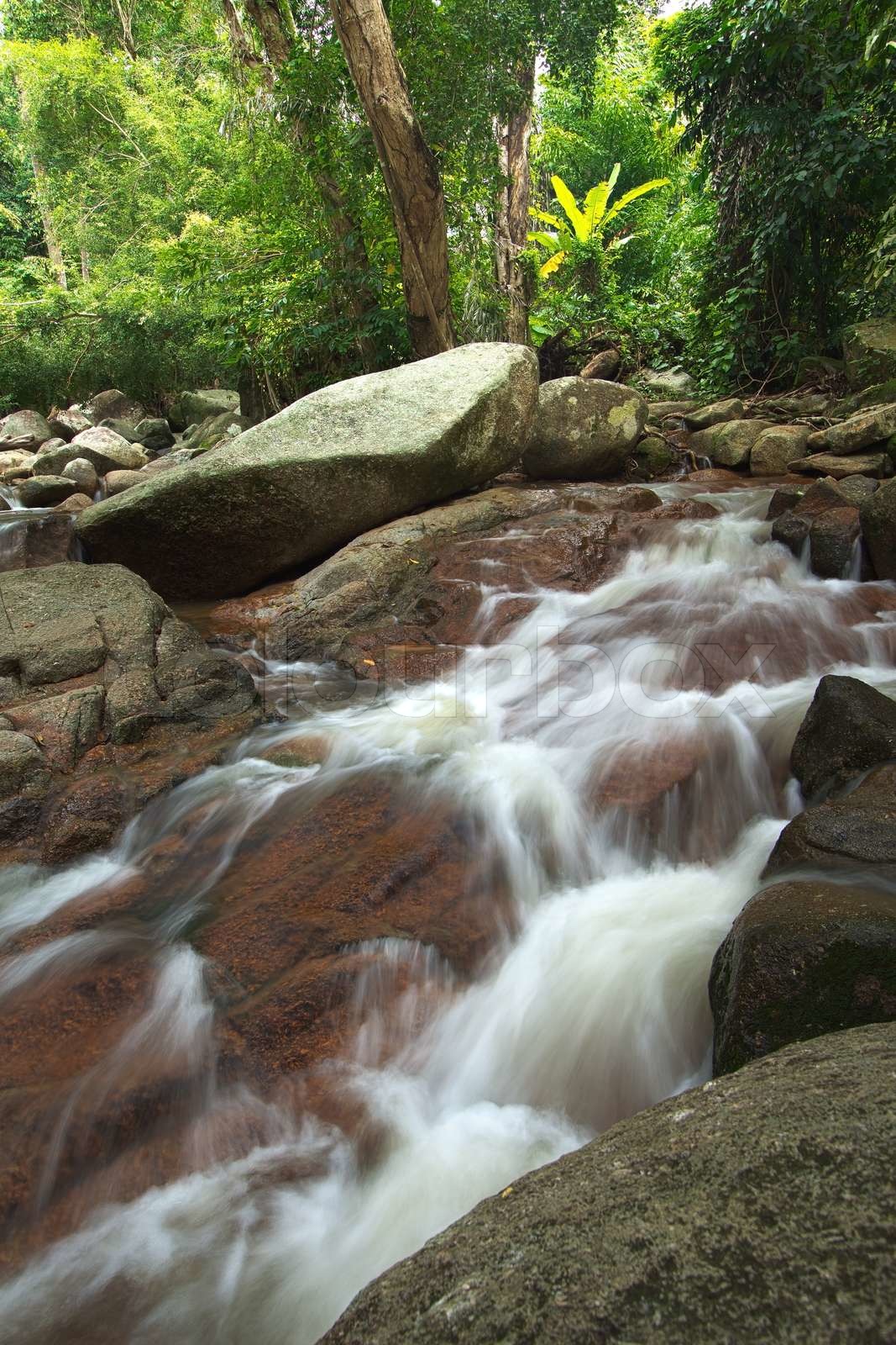 Tropenwald-Wasserfall in Thailand | Stock Bild | Colourbox