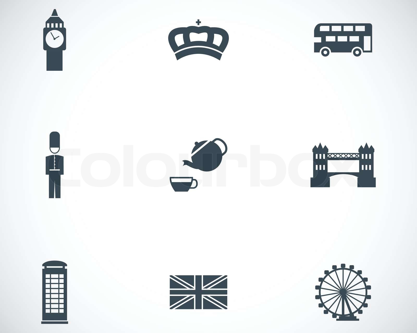 Vector black london icons set | Stock vector | Colourbox