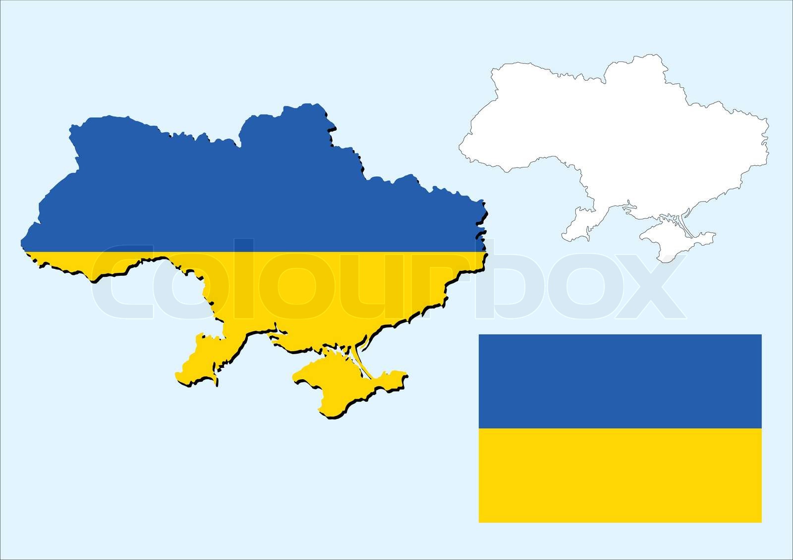 vector of ukraine map with flag insid | Stock vector | Colourbox