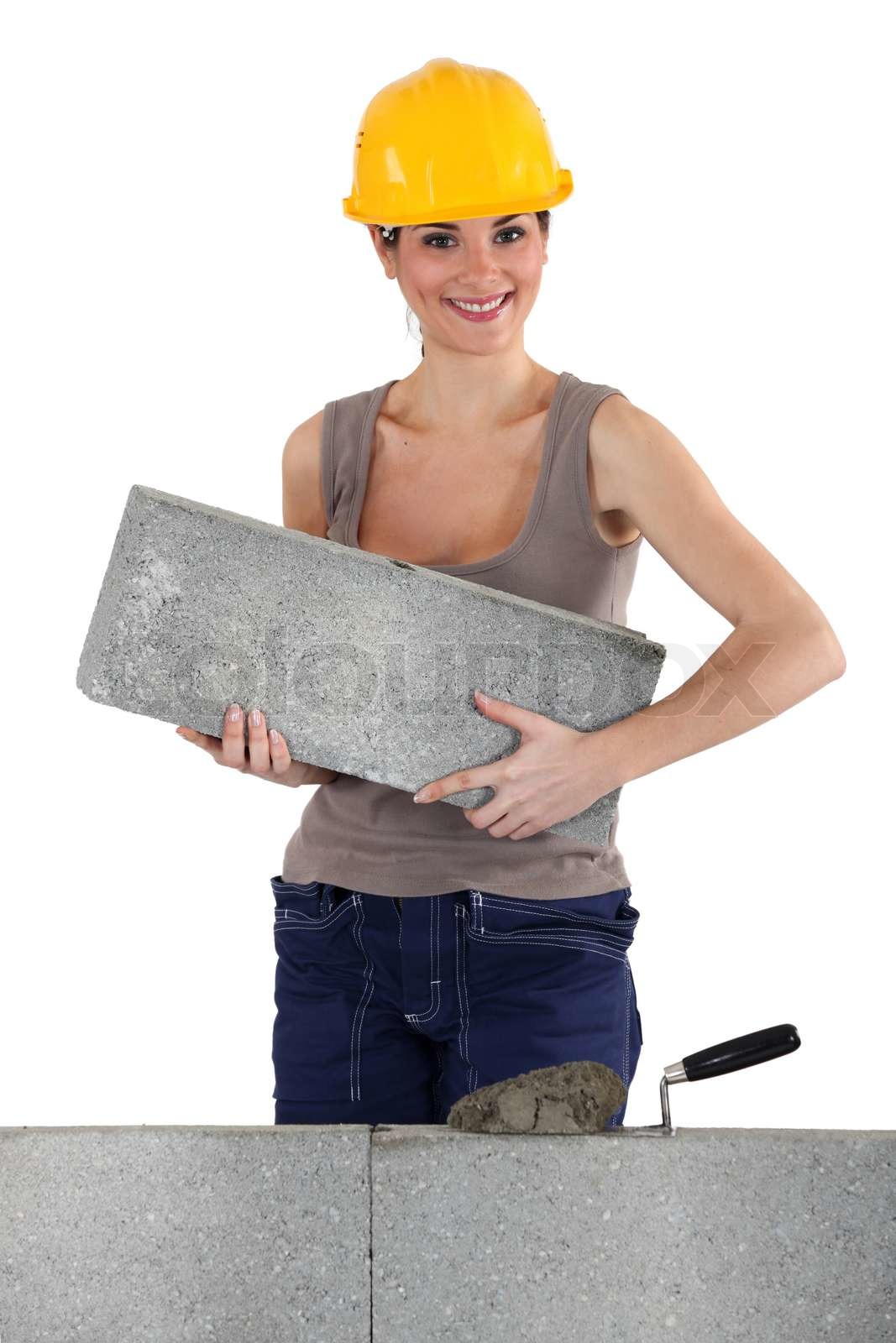 A female mason | Stock image | Colourbox