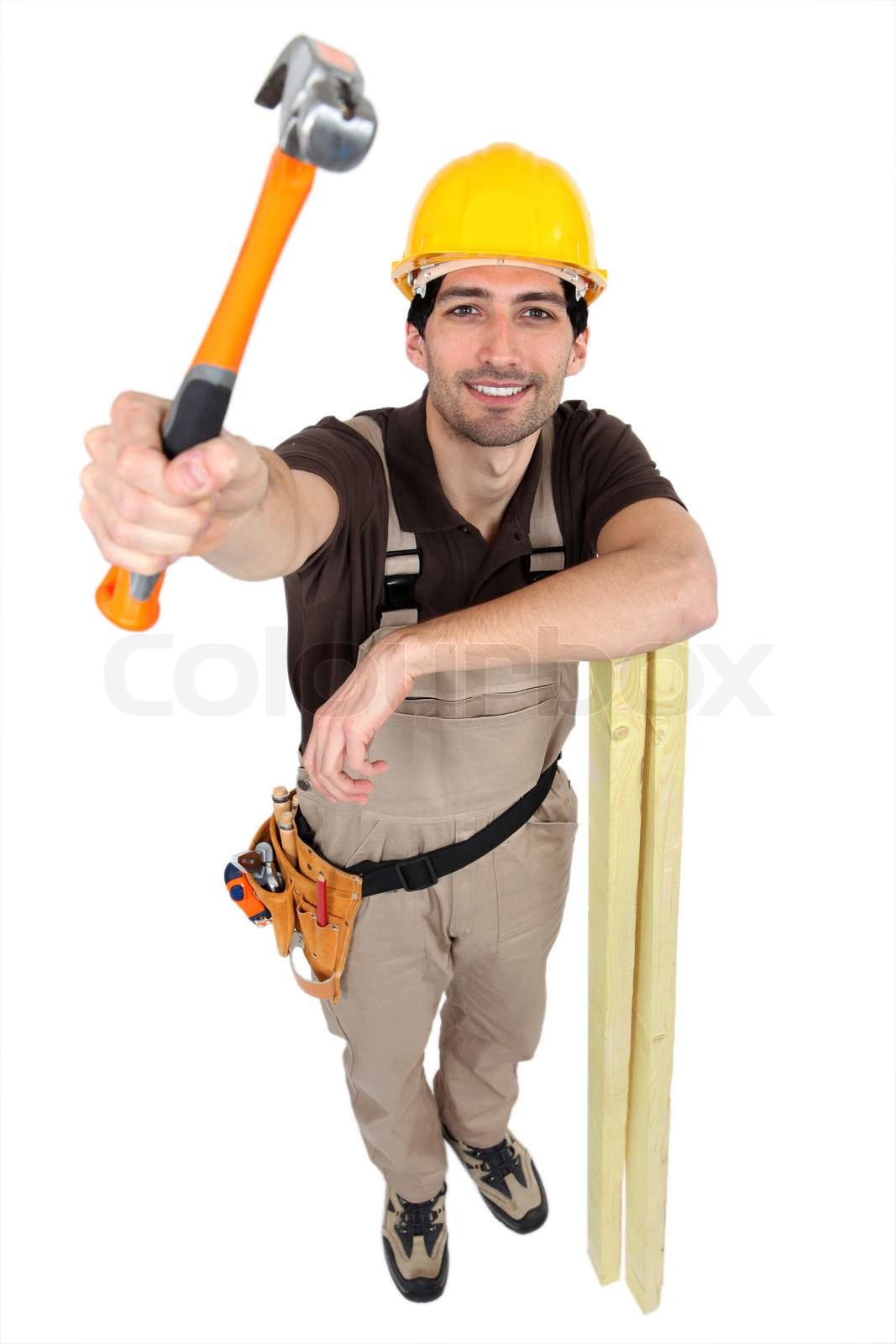Smiling carpenter | Stock image | Colourbox