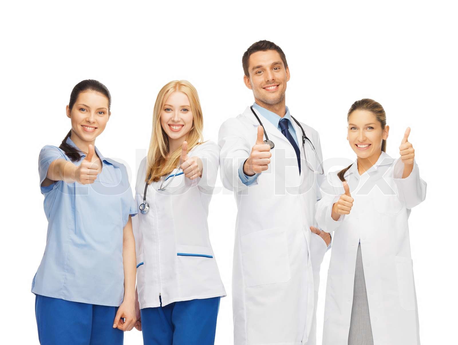 group of doctors showing thumbs up | Stock image | Colourbox
