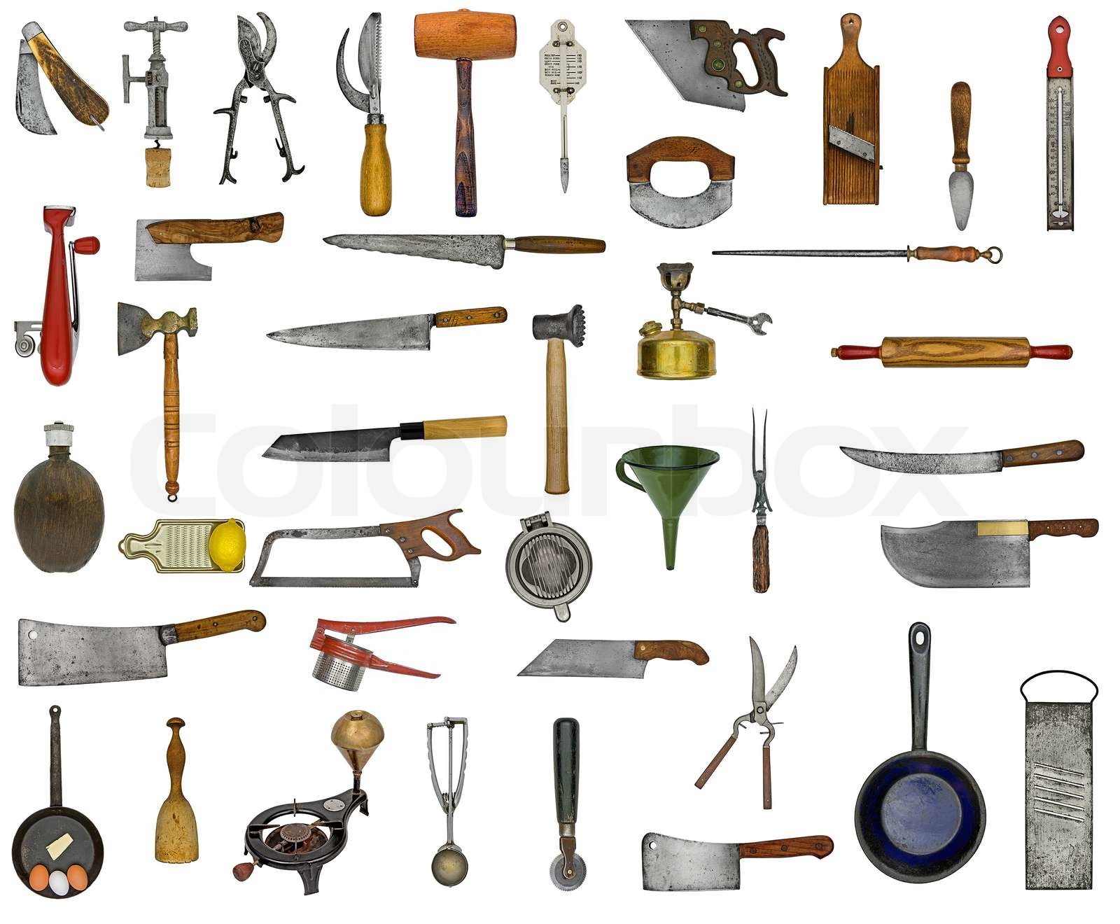 vintage kitchen utensils collage | Stock image | Colourbox