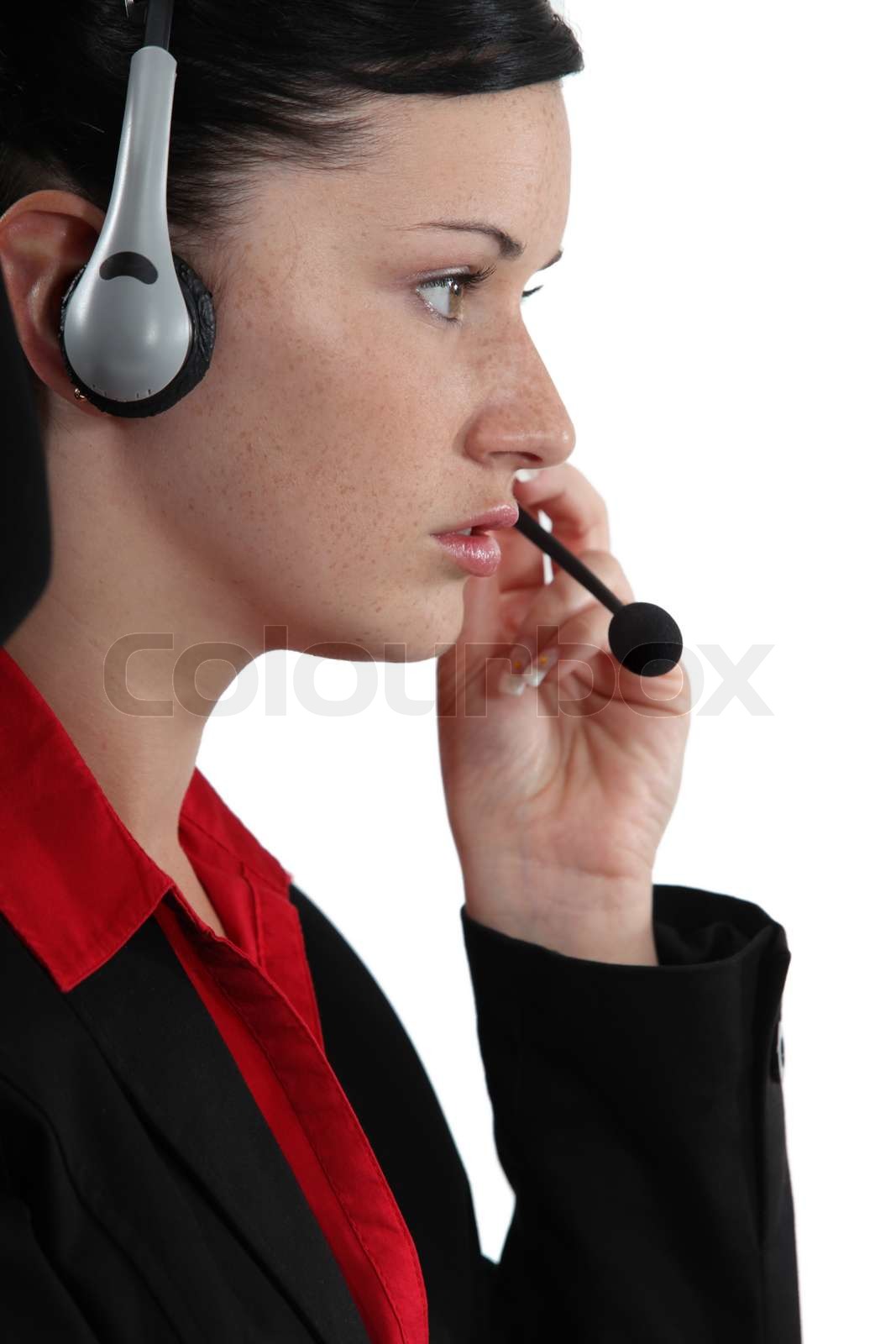 Call-Center-Mitarbeiter tragen eine headset | Stock Bild | Colourbox