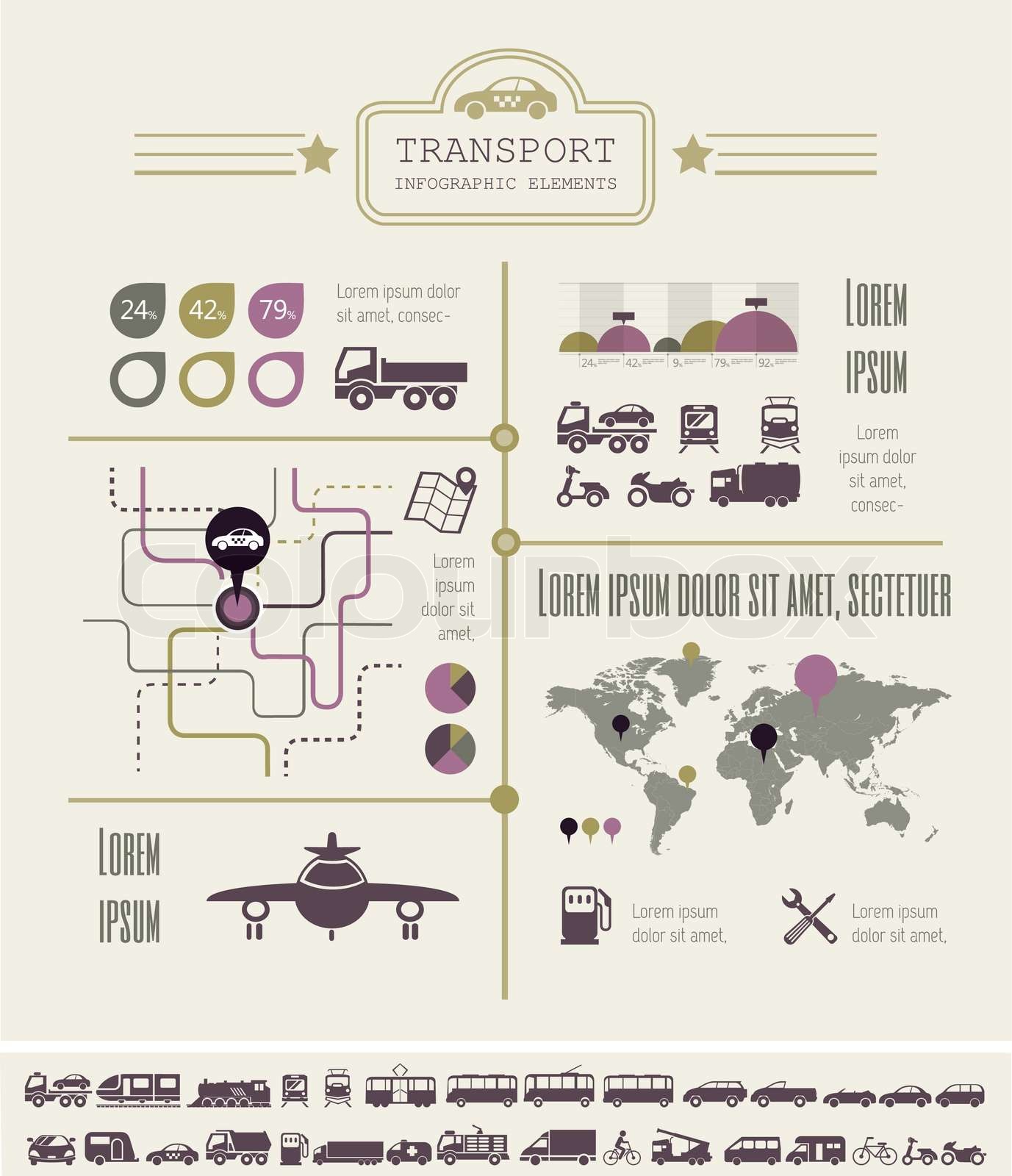 Transportation Infographic Template. | Stock vector | Colourbox