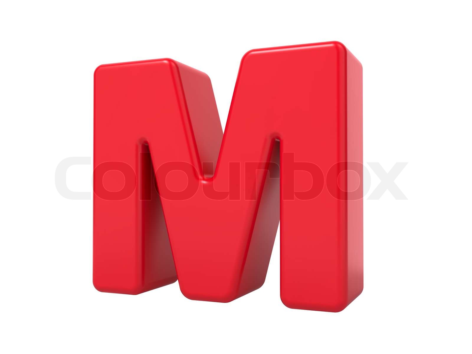 Red 3D Letter M. | Stock image | Colourbox