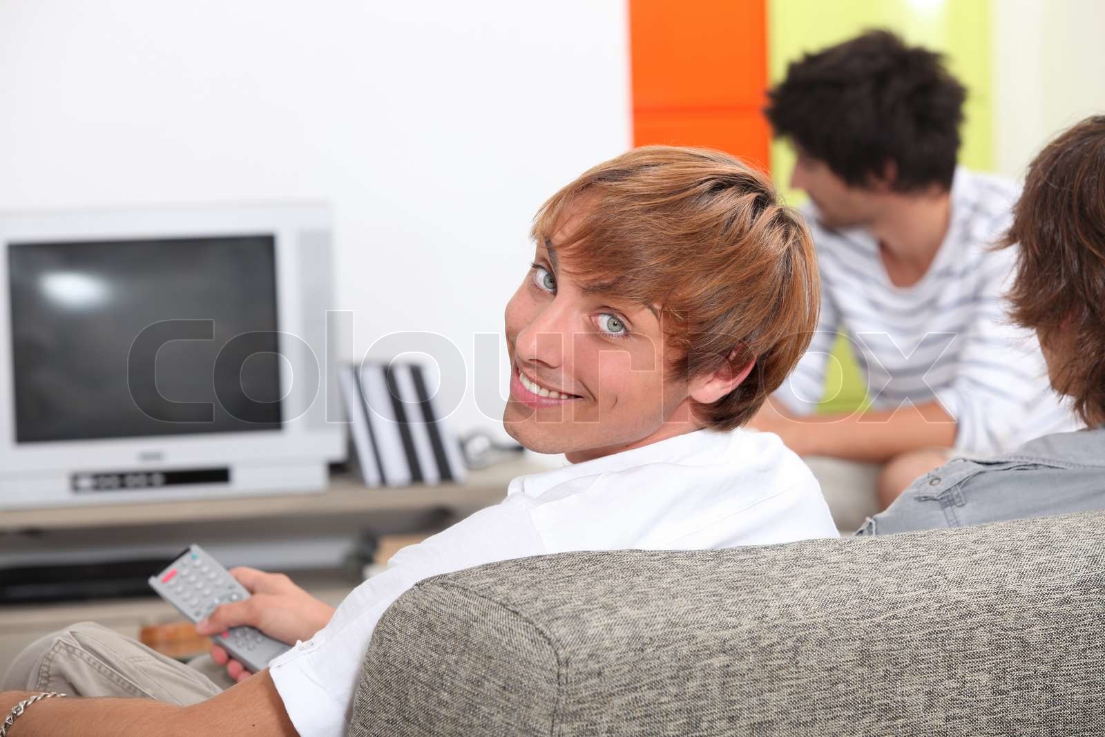 young people watching TV | Stock image | Colourbox