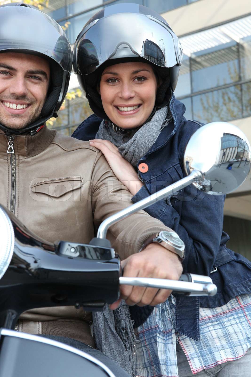 paar auf Motorrad | Stock Bild | Colourbox