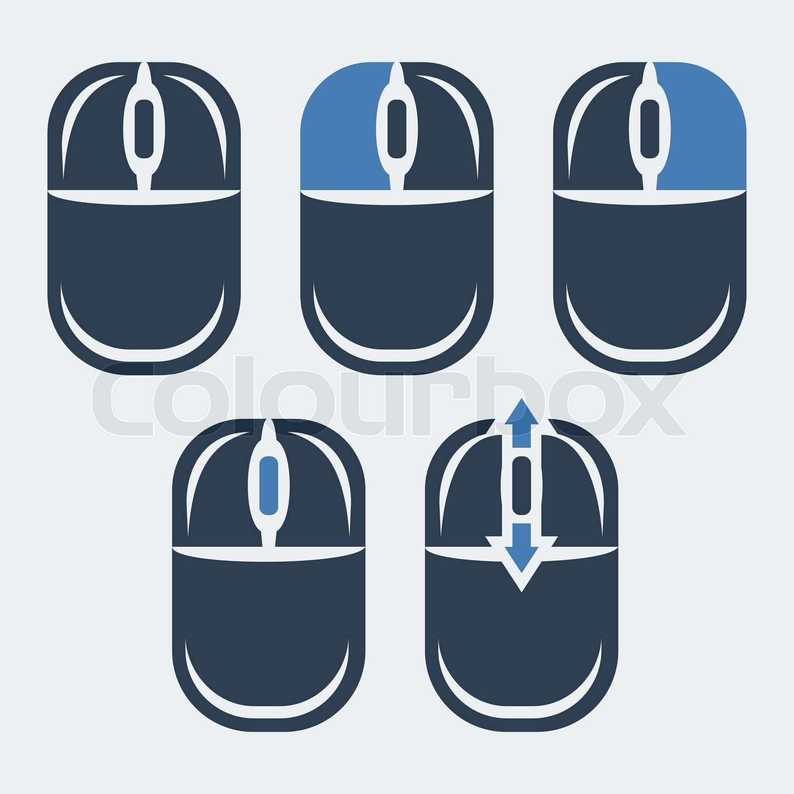 Vector computer mouse and it's buttons indication | Stock vector ...