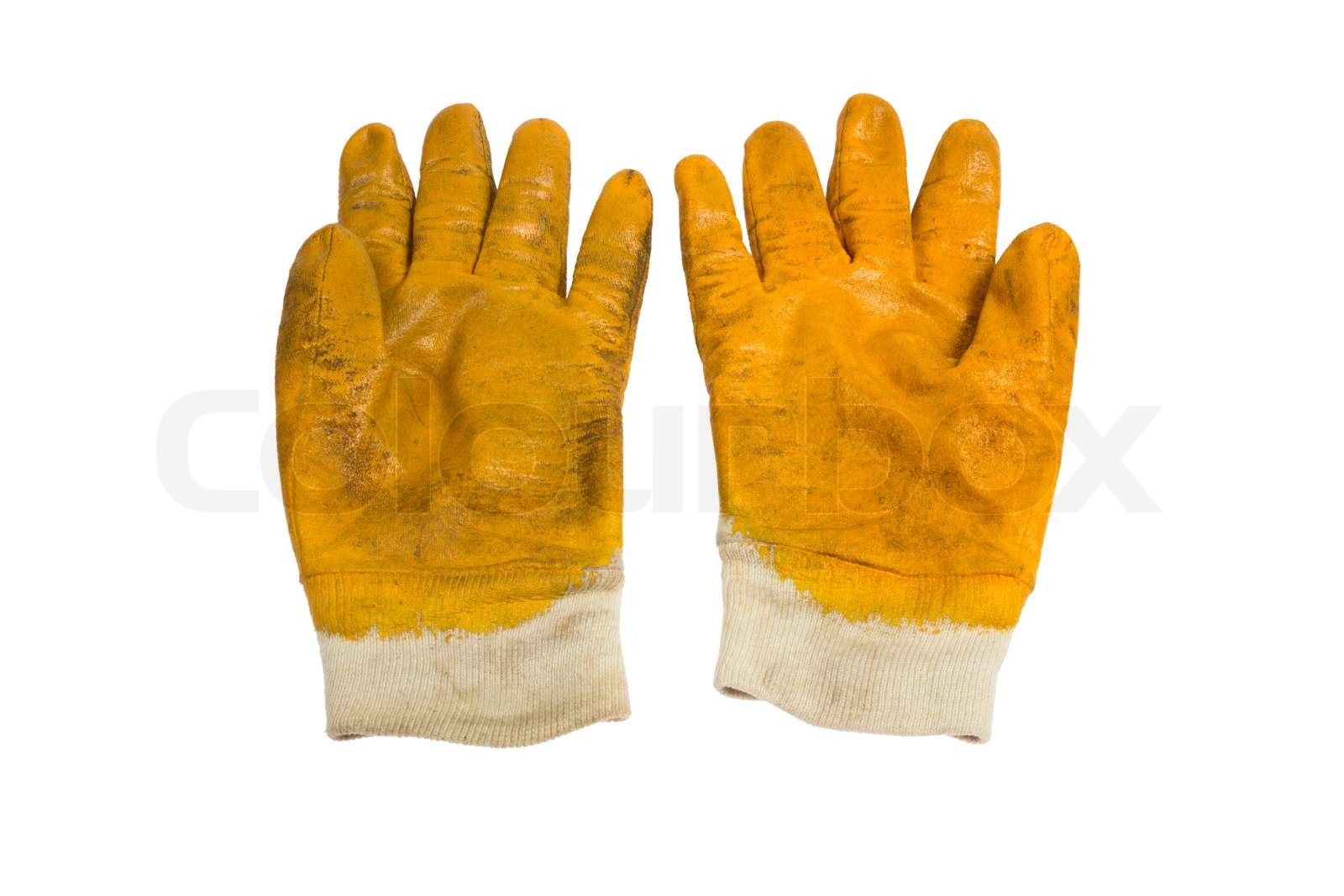 Yellow working gloves | Stock image | Colourbox