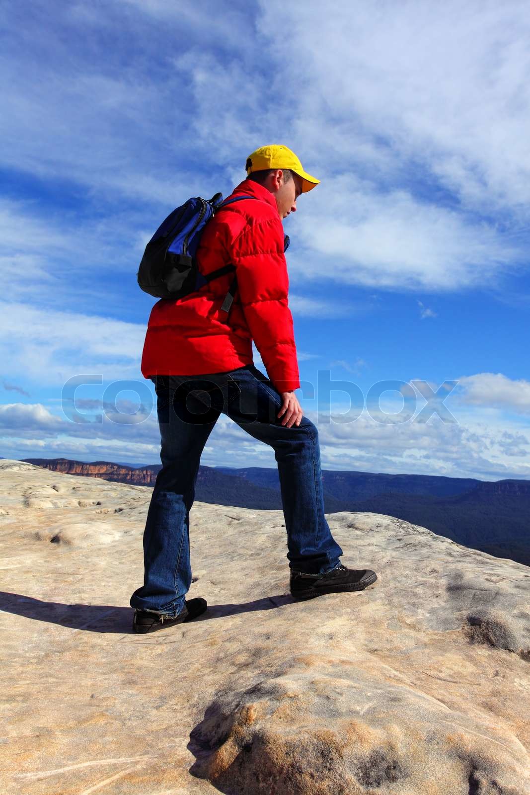 Mountain hiker top of mountain | Stock image | Colourbox