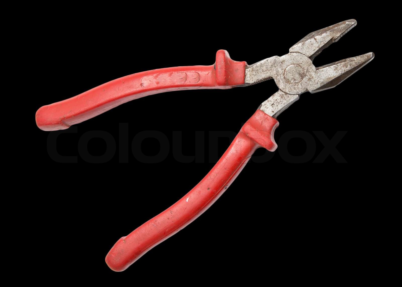 Rote Zange auf schwarzem Hintergrund | Stock Bild | Colourbox