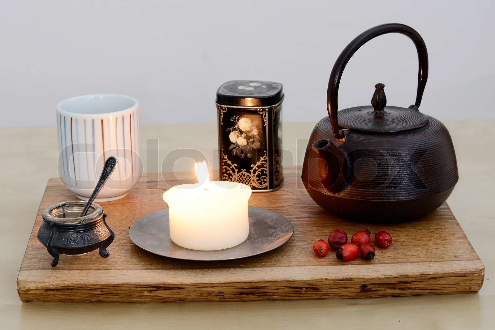 Winter tea set | Stock image | Colourbox