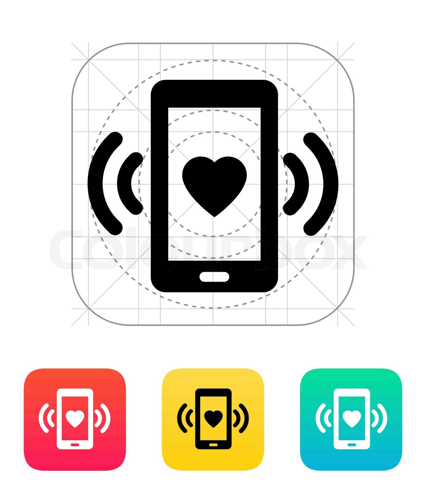 telefon, hjerte, ikon | Stock vektor | Colourbox