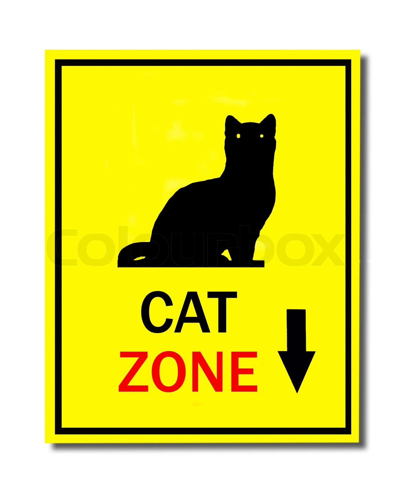 Sign of cat zone isolated on white background | Stock image | Colourbox