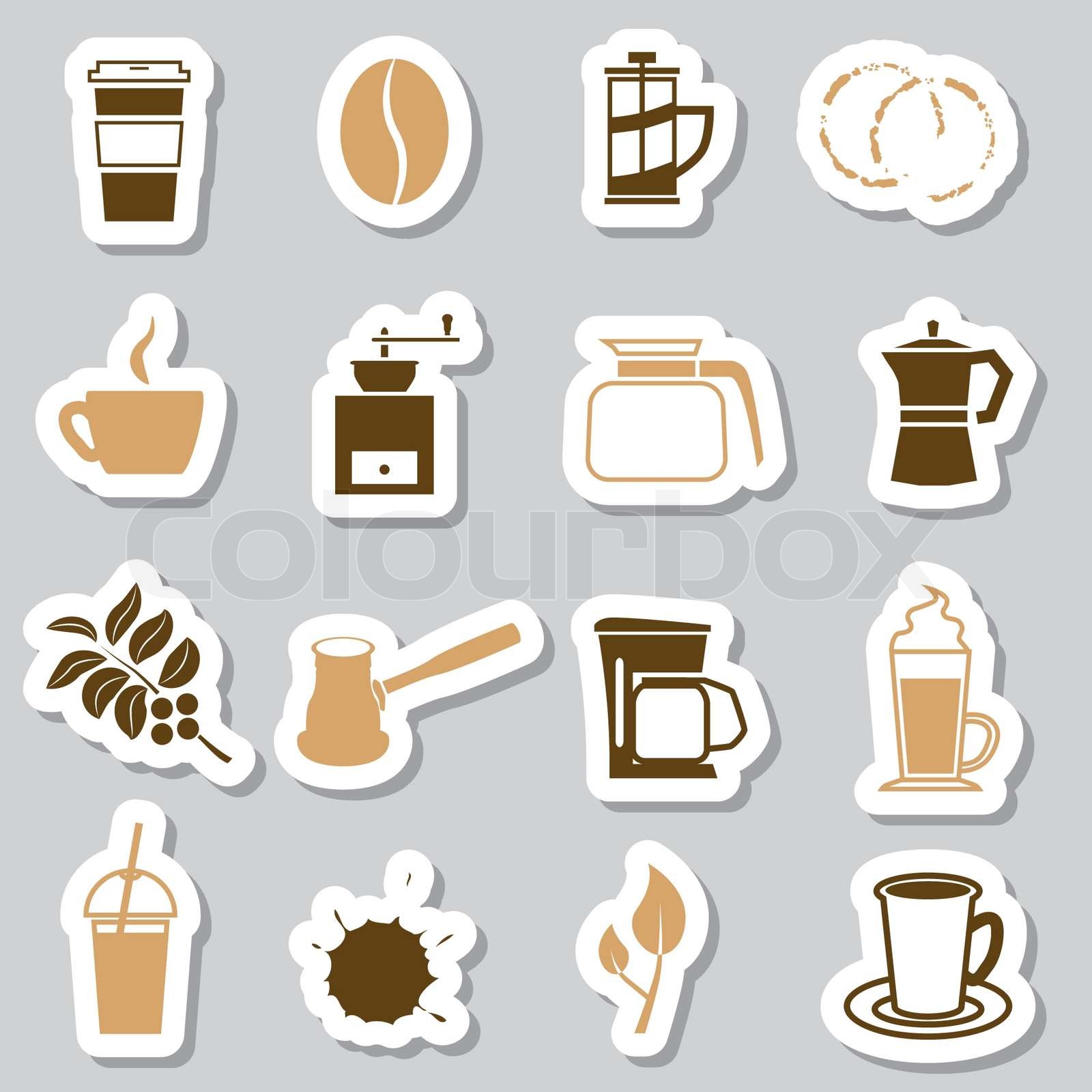 coffee stickers | Stock vector | Colourbox