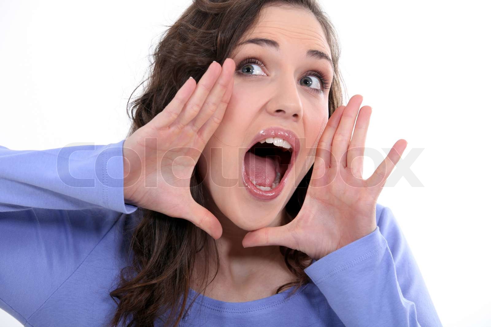 Woman shouting | Stock image | Colourbox