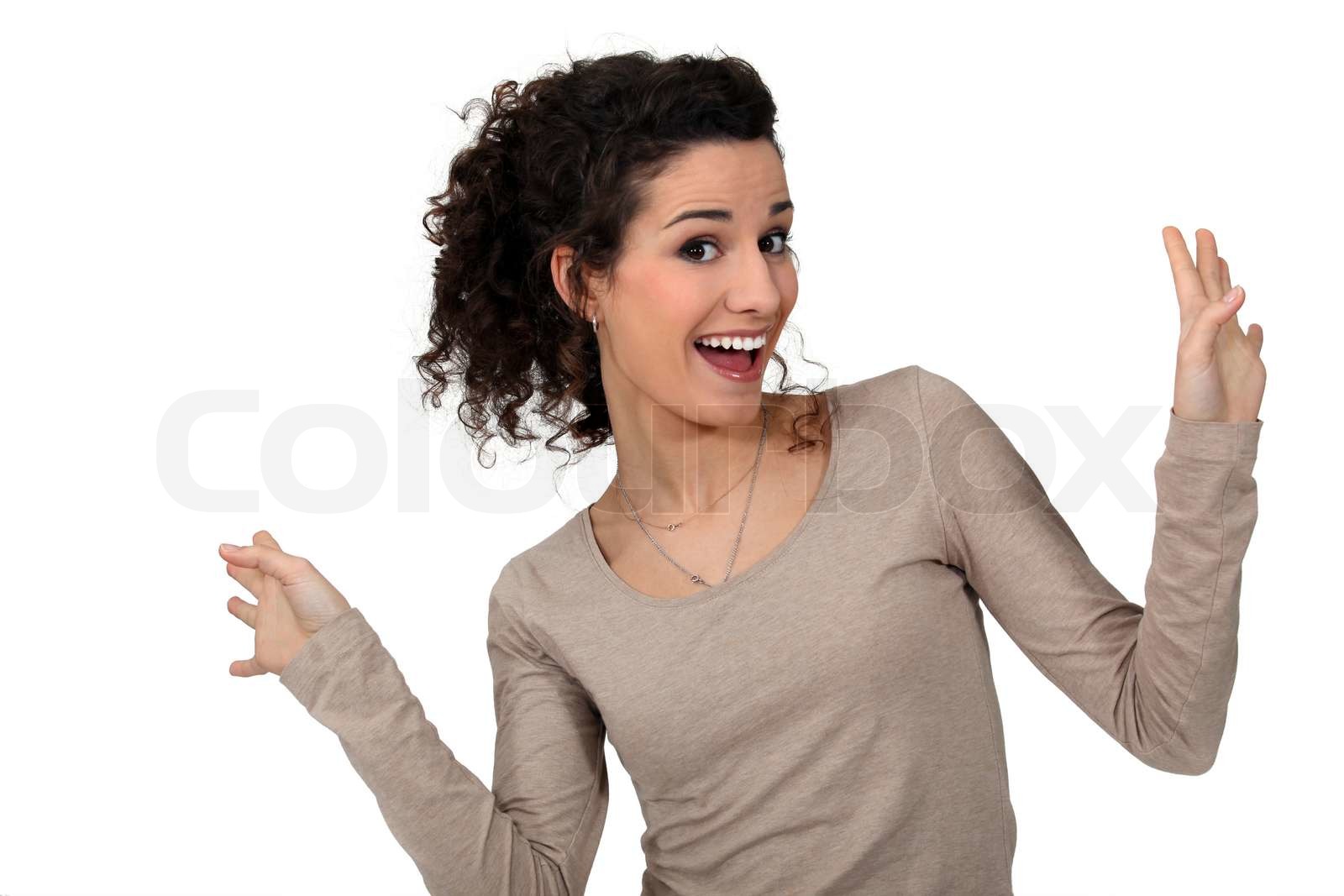 Woman dancing with joy | Stock image | Colourbox