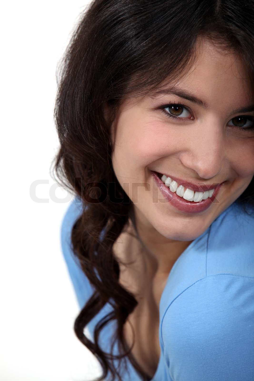 Portrait of a grinning woman | Stock image | Colourbox