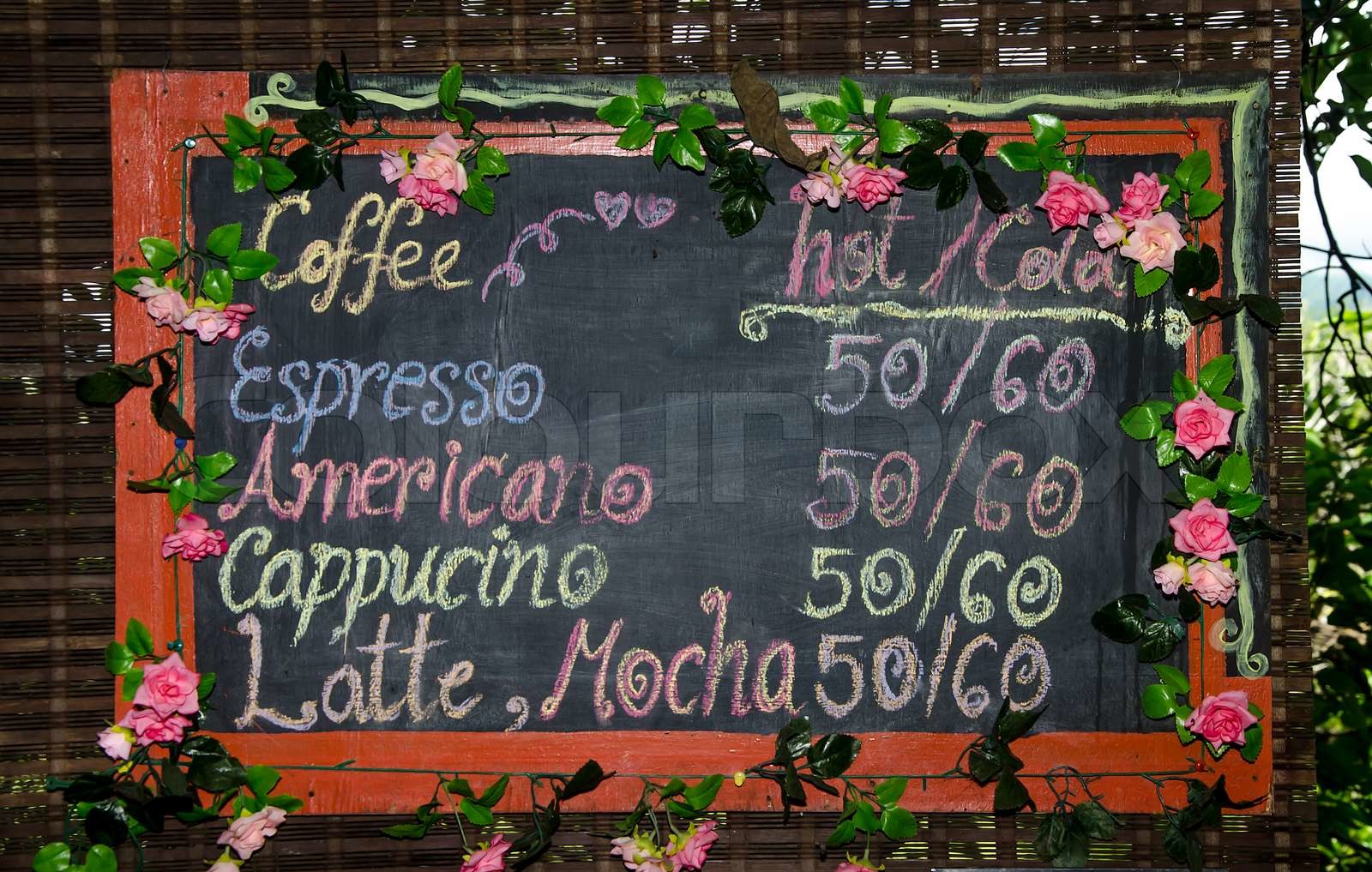 Blackboard of menu coffee | Stock image | Colourbox