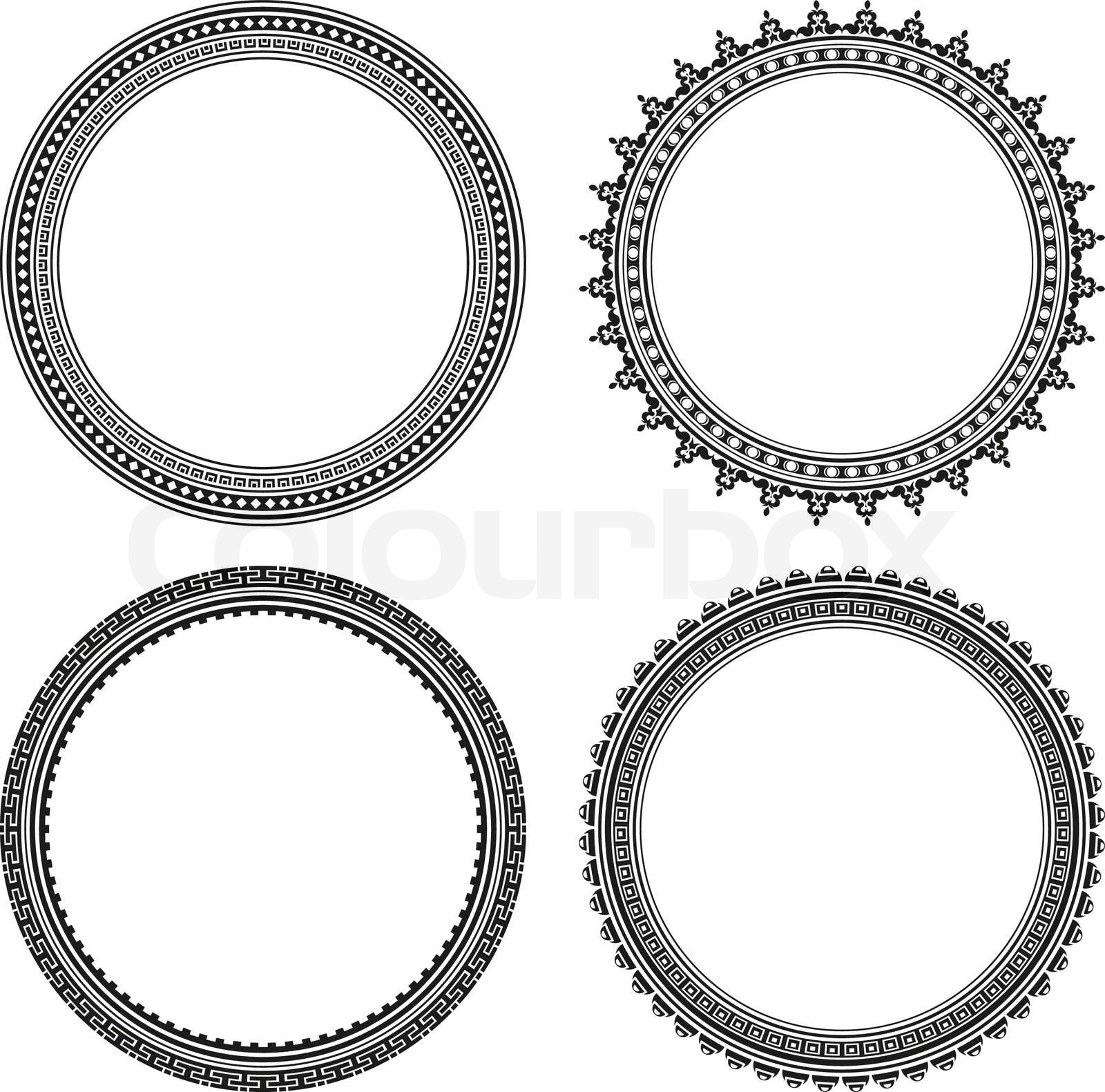 Satz von vier stilvolle Runde frames | Stock-Vektor | Colourbox