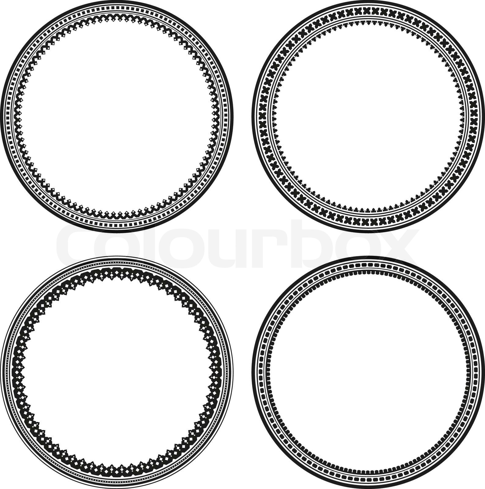 Set of 4 round frames | Stock vector | Colourbox