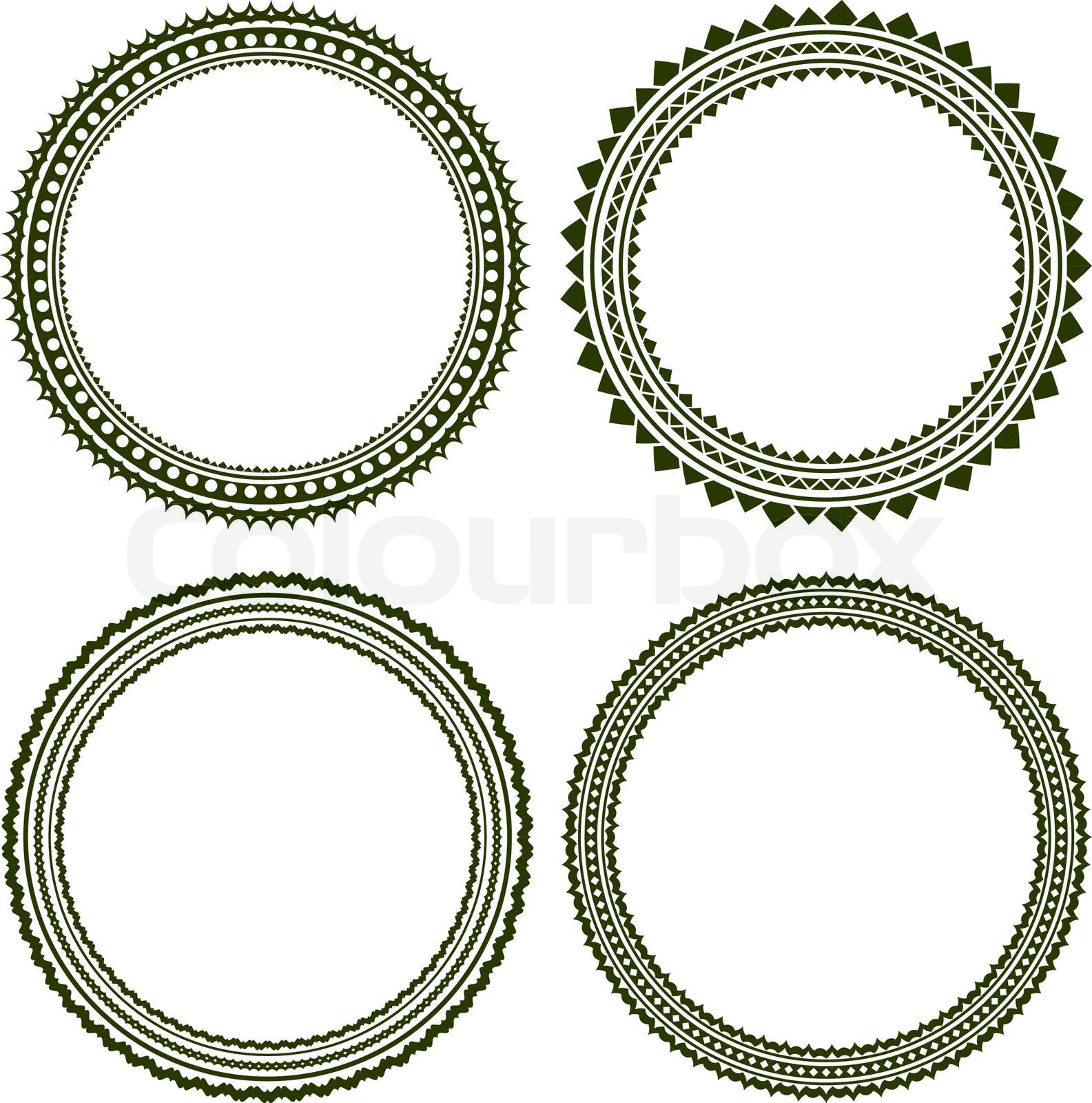 Set of 4 elegant round frames | Stock vector | Colourbox