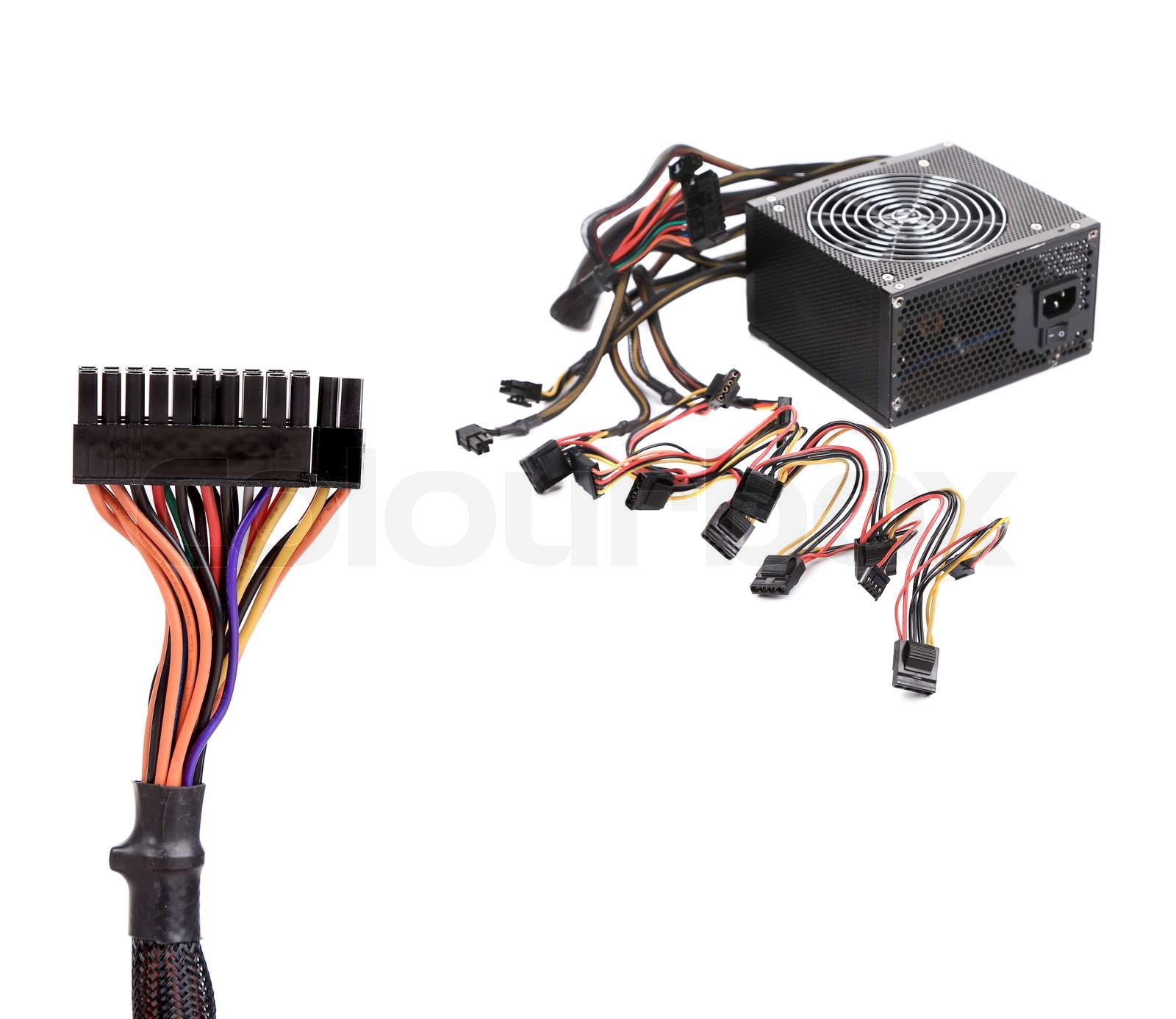 Computer Power Supply Unit and connection plug | Stock image | Colourbox