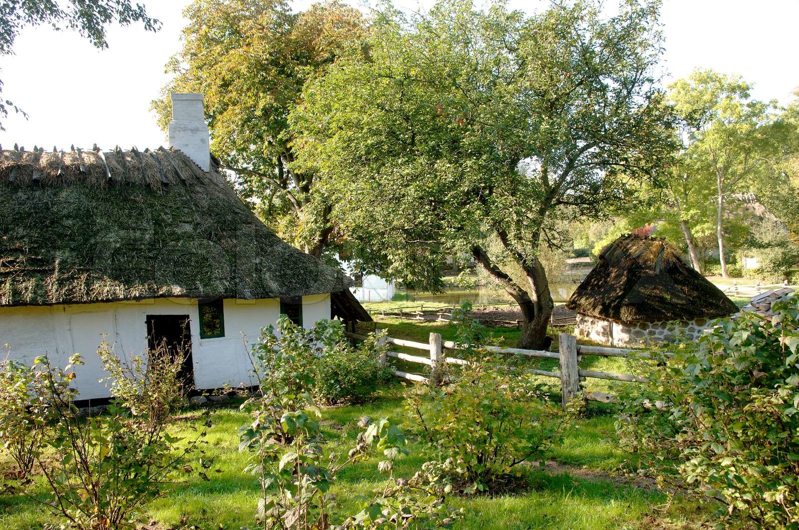Typical Danish cottage with a big garden | Stock image | Colourbox