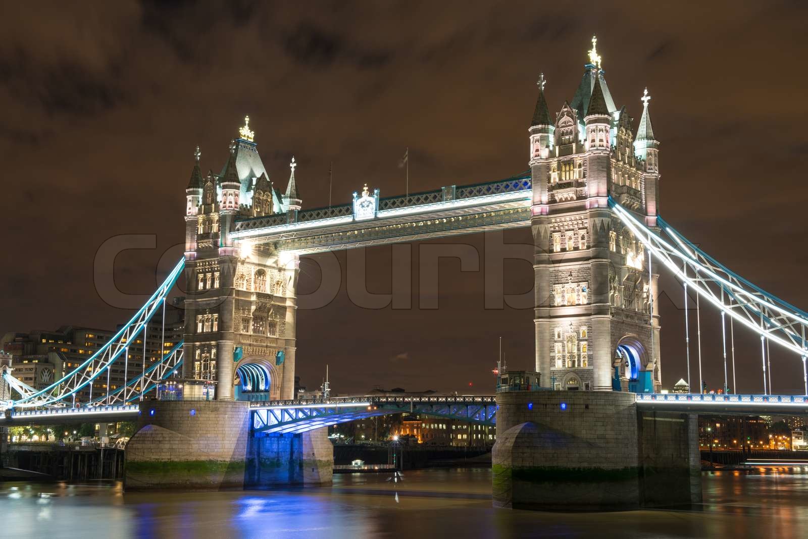 Lights and Colors of Tower Bridge at Night - London | Stock image ...