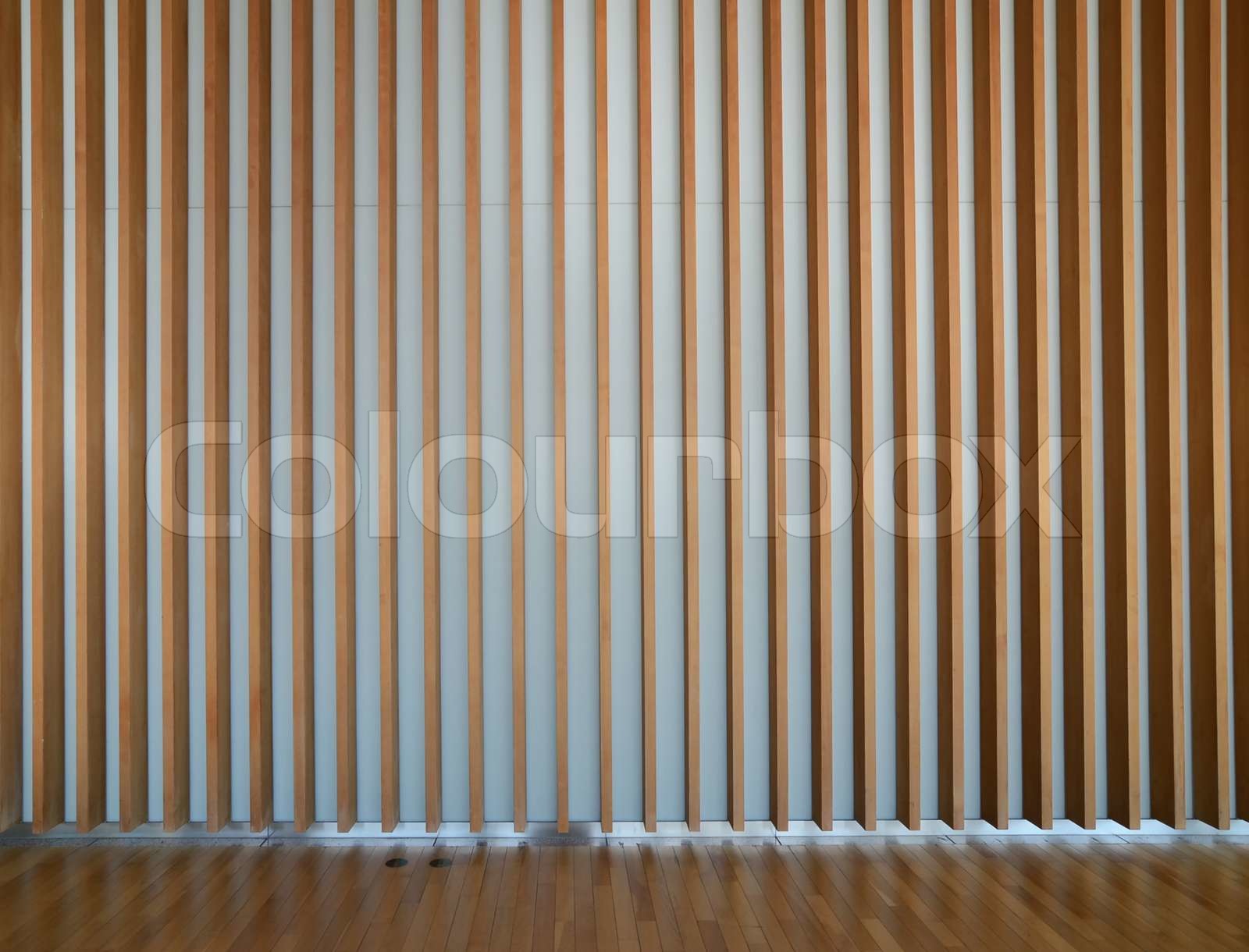 wooden fin facade interior | Stock image | Colourbox