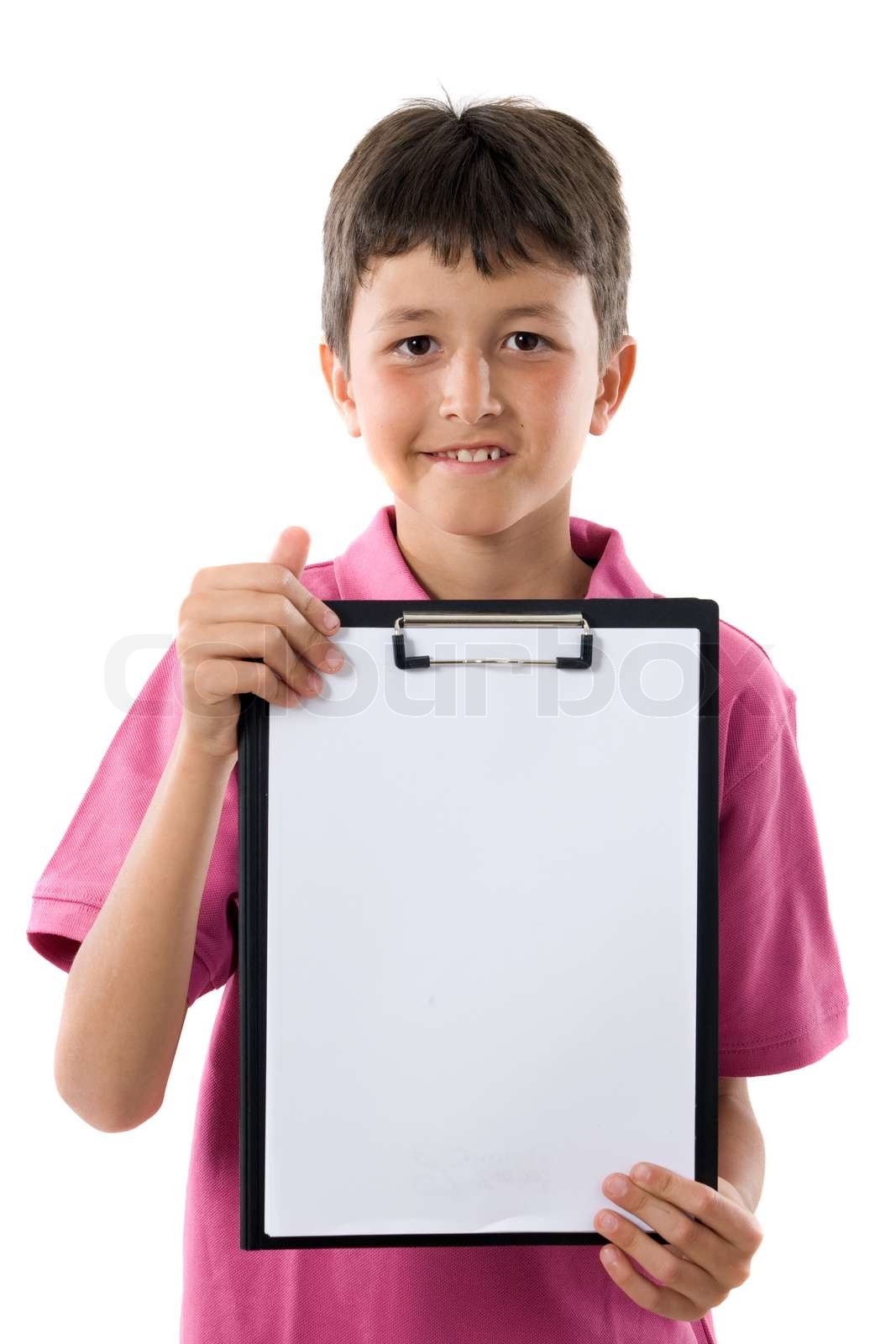 Boy with clipboard | Stock image | Colourbox