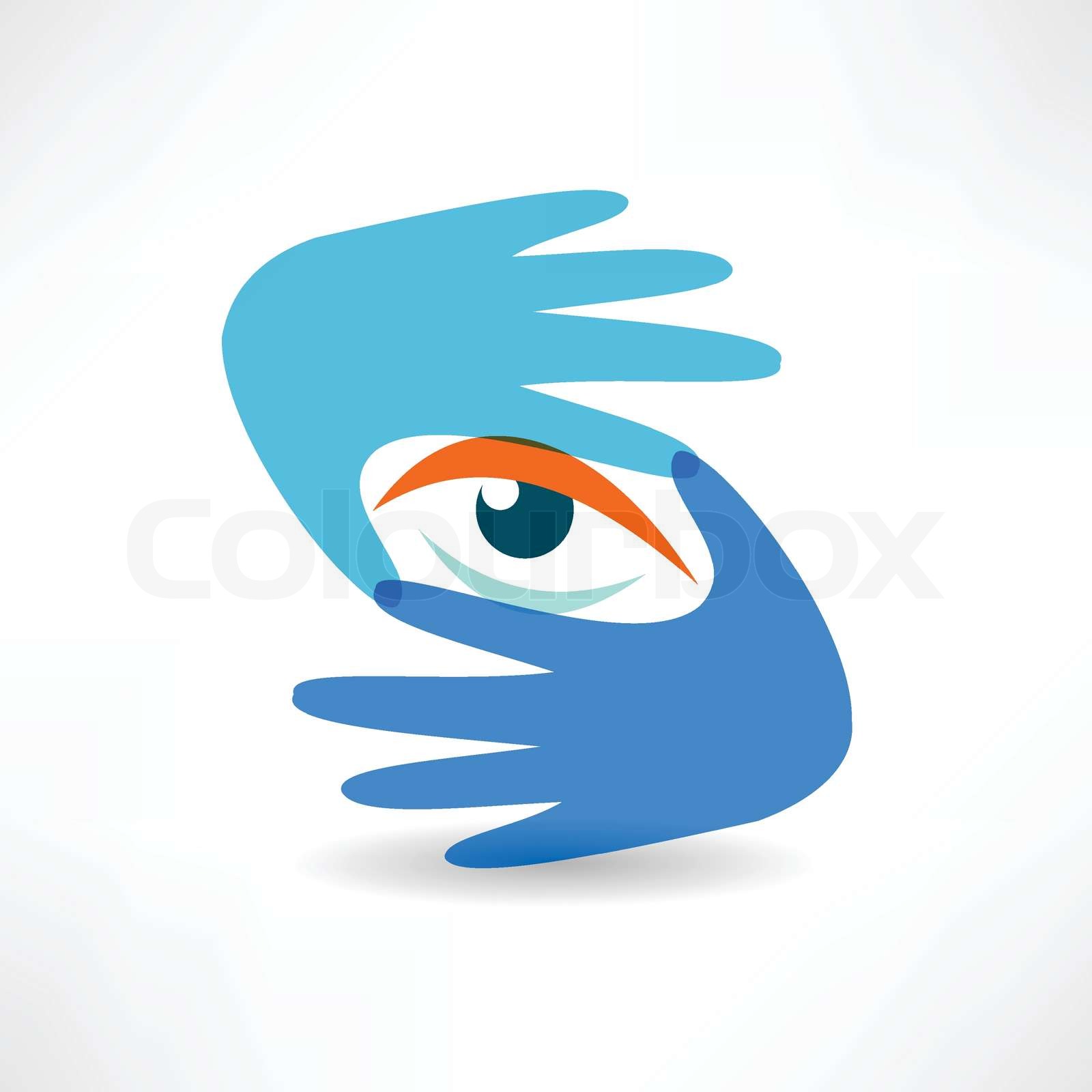 Eye hand abstraction icon | Stock vector | Colourbox