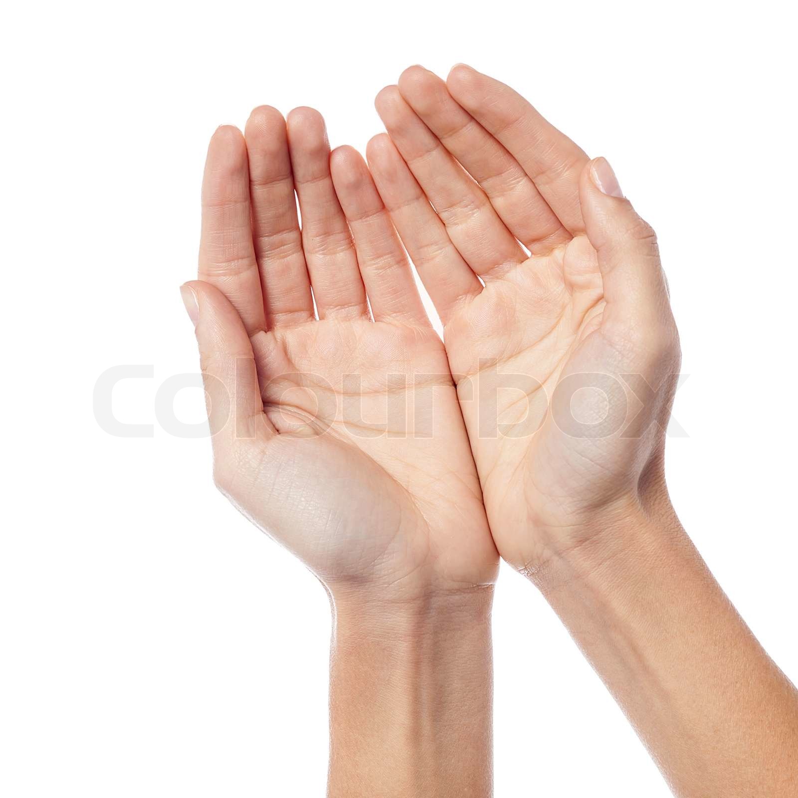 Woman cupped hands | Stock image | Colourbox
