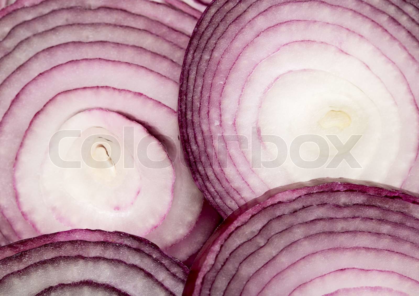 Red Onion Slice cross section, macro background closeup | Stock image ...