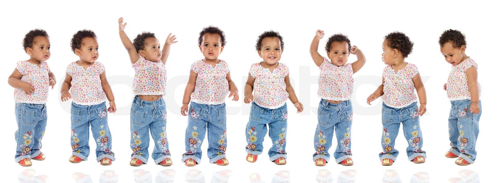 photographic sequence of a hyperactive baby | Stock image | Colourbox