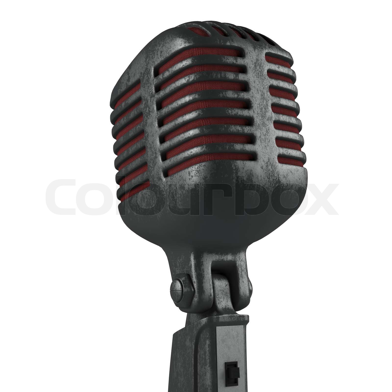 Vintage worn microphone, covered with corrosion | Stock image | Colourbox
